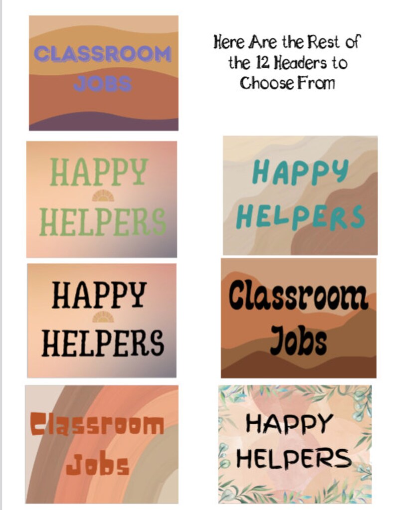 Editable Boho 56+ Classroom Job Charts Naturals With Plants and Animals ...