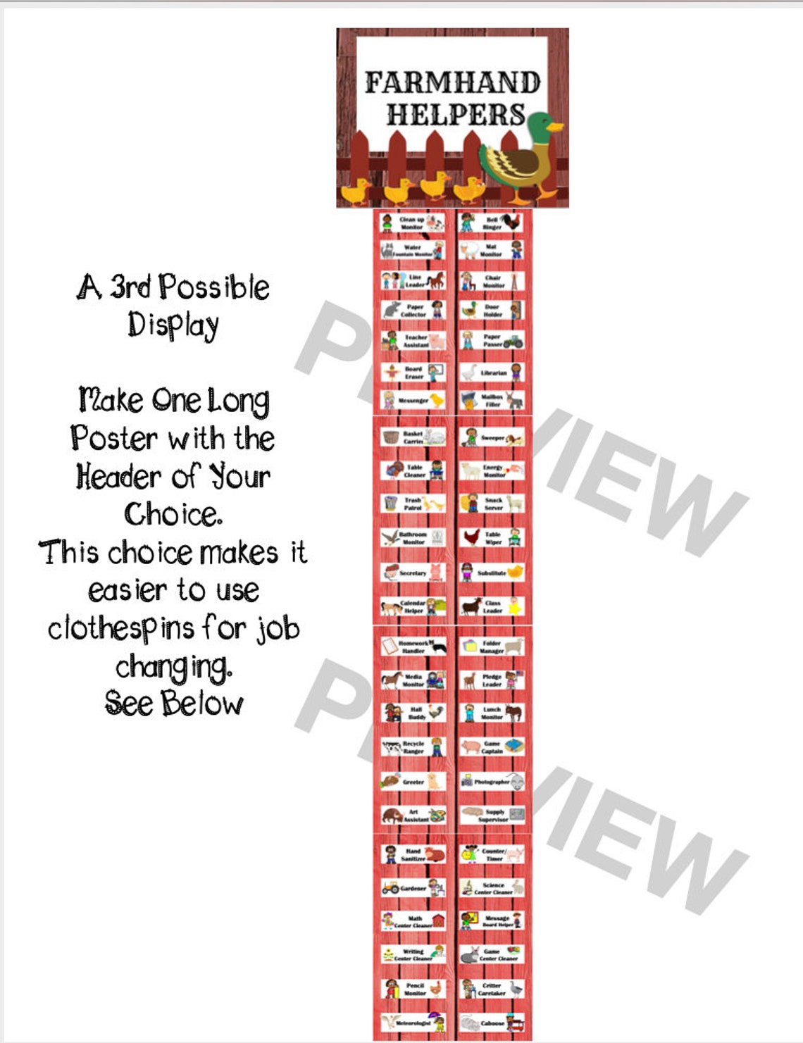 56 Barnyard Classroom Job Chart With Editable Section - Etsy
