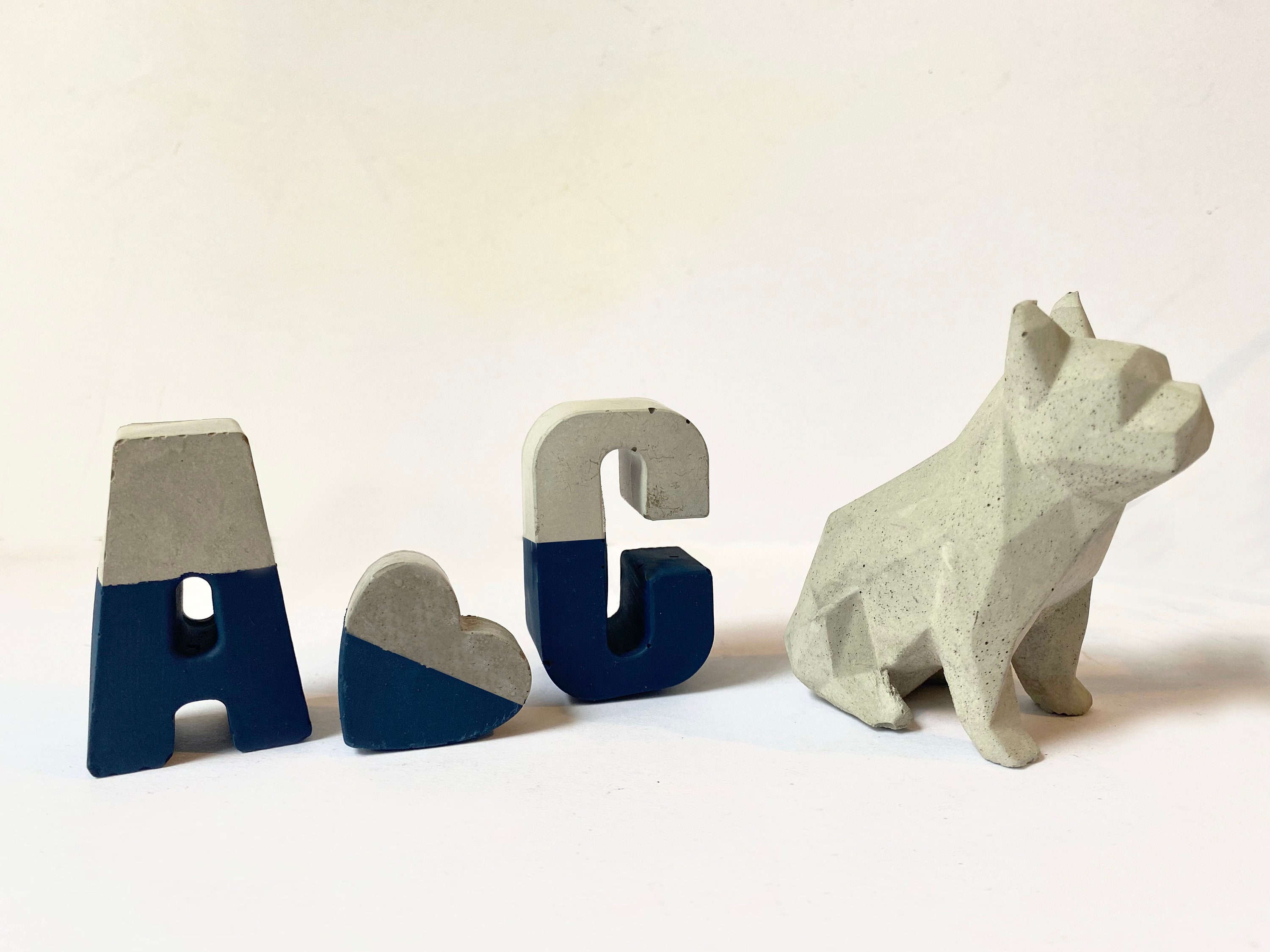 Concrete Letters Concrete Initials Initial Gift Concrete | Etsy