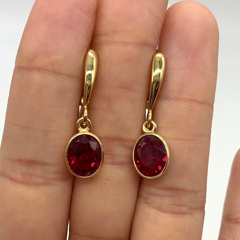Red Ruby Earrings - Etsy