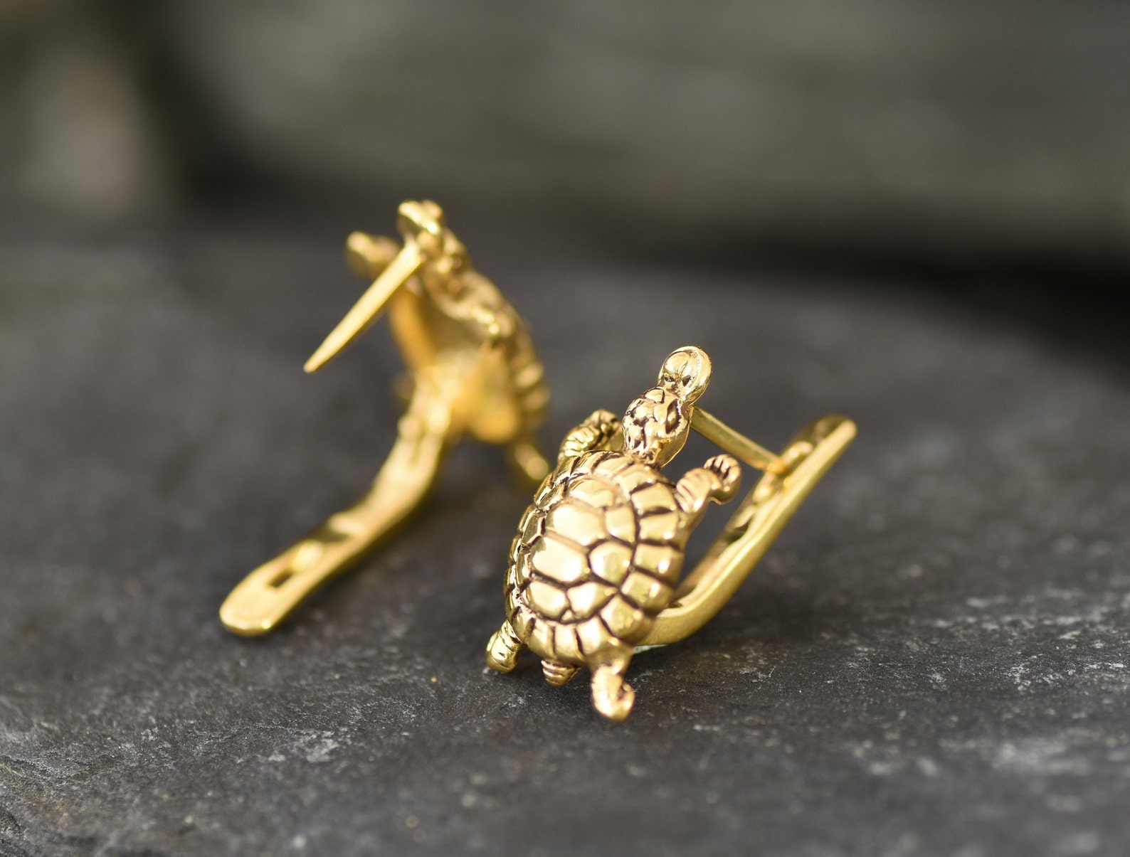 Gold Turtle Earrings Tortoise Earrings Gold Turtle Studs - Etsy