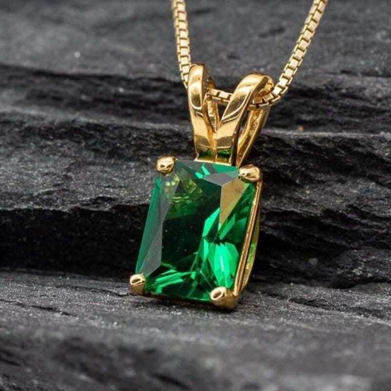 Emerald Cut Pendant - Etsy