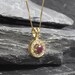 Gold Ruby Pendant Natural Ruby Round Dainty Pendant July - Etsy