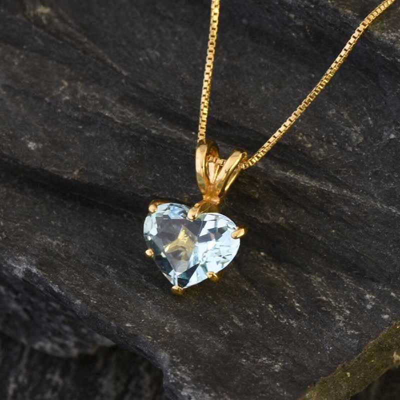 Blue Heart Necklace - Etsy