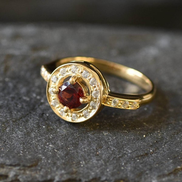 Red Stone Ring - Etsy