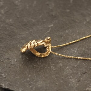 Gold Turtle Pendant, Tortoise Pendant, Gold Plated Pendant, Dainty ...