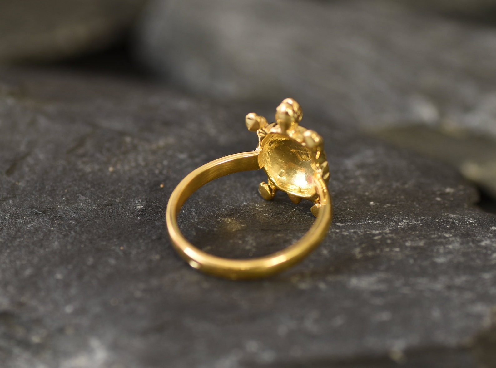 Gold Turtle Ring Cute Animal Ring Original Gold Ring | Etsy