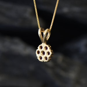 Gold Ruby Pendant Natural Ruby Red Flower Pendant Daisy - Etsy