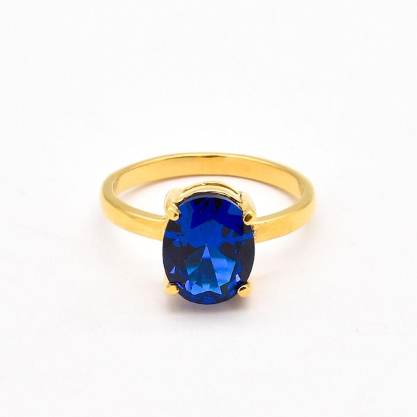 Gold Sapphire Ring - Etsy