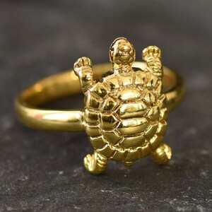 Gold Turtle Ring, Cute Animal Ring, Original Gold Ring, Tortoise Ring ...