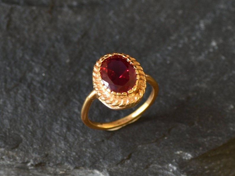 Gold Ruby Ring Gold Victorian Ring Created Ruby Gold - Etsy
