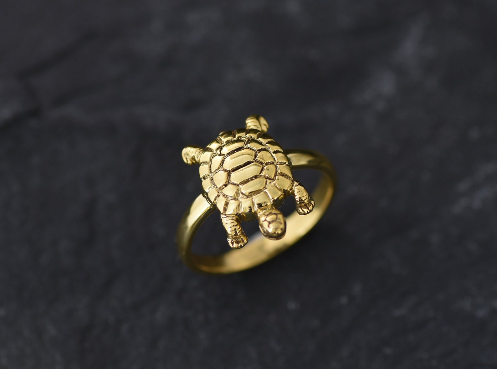 Gold Turtle Ring Cute Animal Ring Original Gold Ring - Etsy