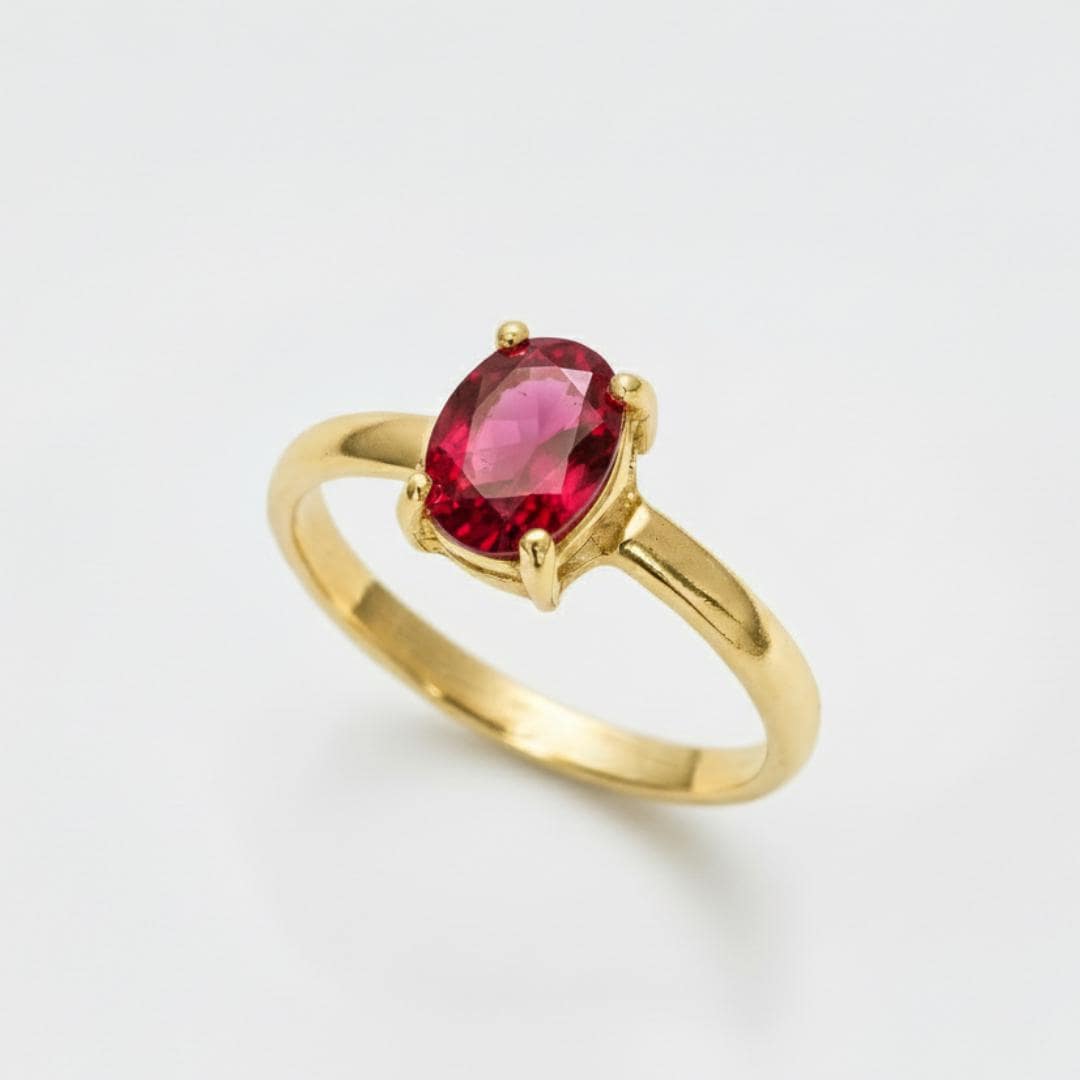 Pink Ruby Ring, Created Pink Ruby, Gold Ruby Ring, Oval Ruby Ring, Red ...
