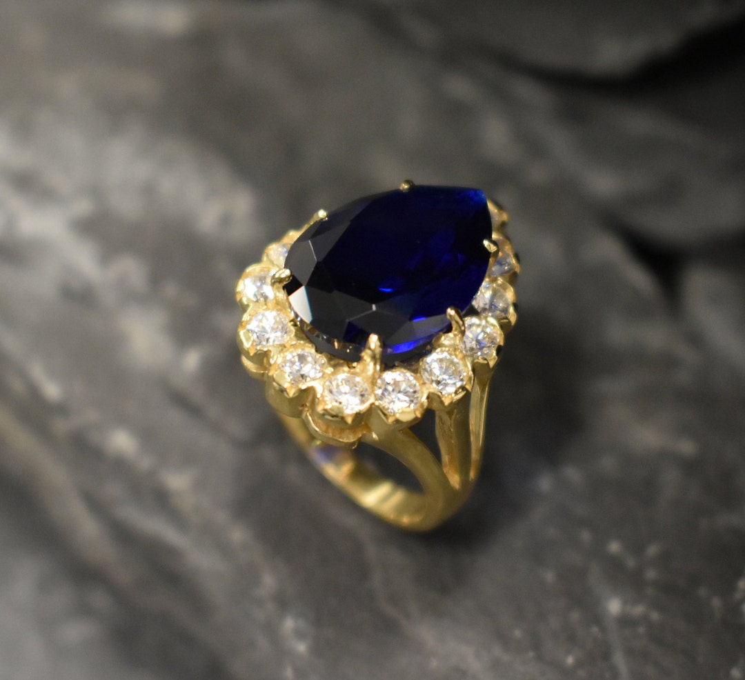 Gold Sapphire Ring Sapphire Ring Created Sapphire Ring Gold - Etsy
