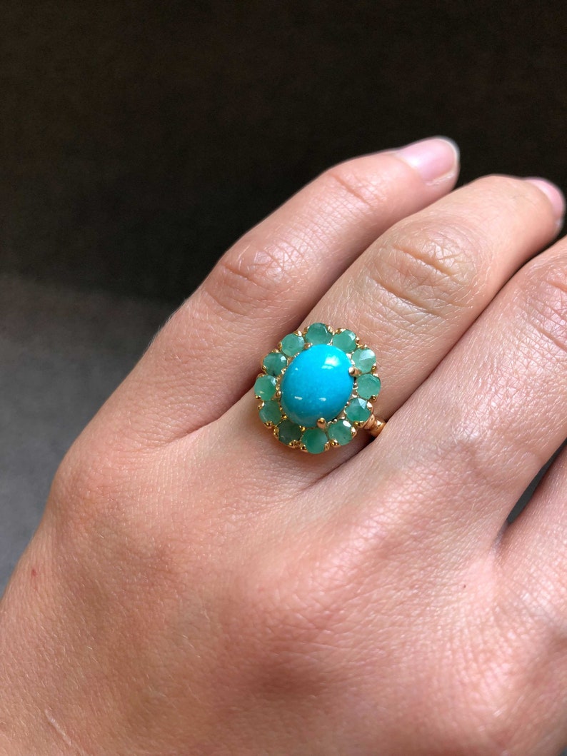 Gold Turquoise Ring Victorian Ring Natural Turquoise Gold - Etsy