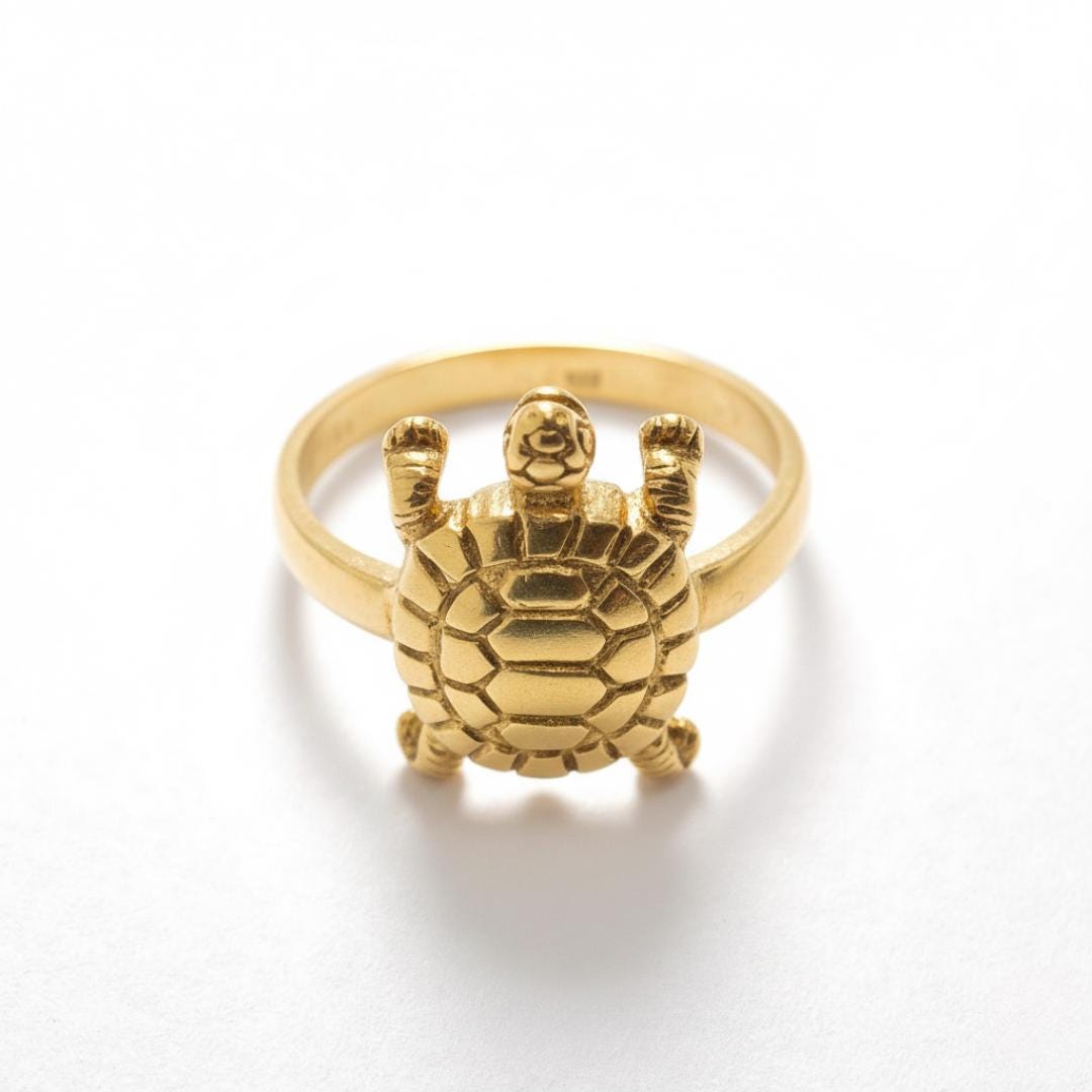 Gold Turtle Ring, Cute Animal Ring, Original Gold Ring, Tortoise Ring ...