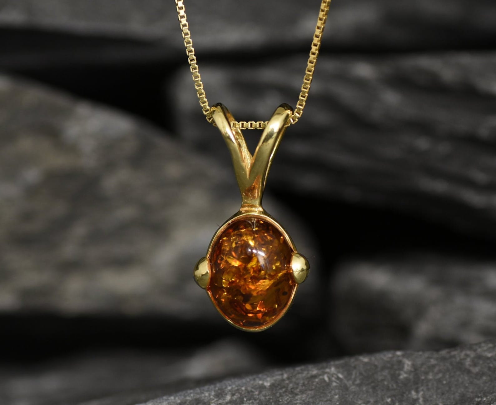Gold Amber Pendant Natural Amber Amber Pendant Yellow Oval | Etsy