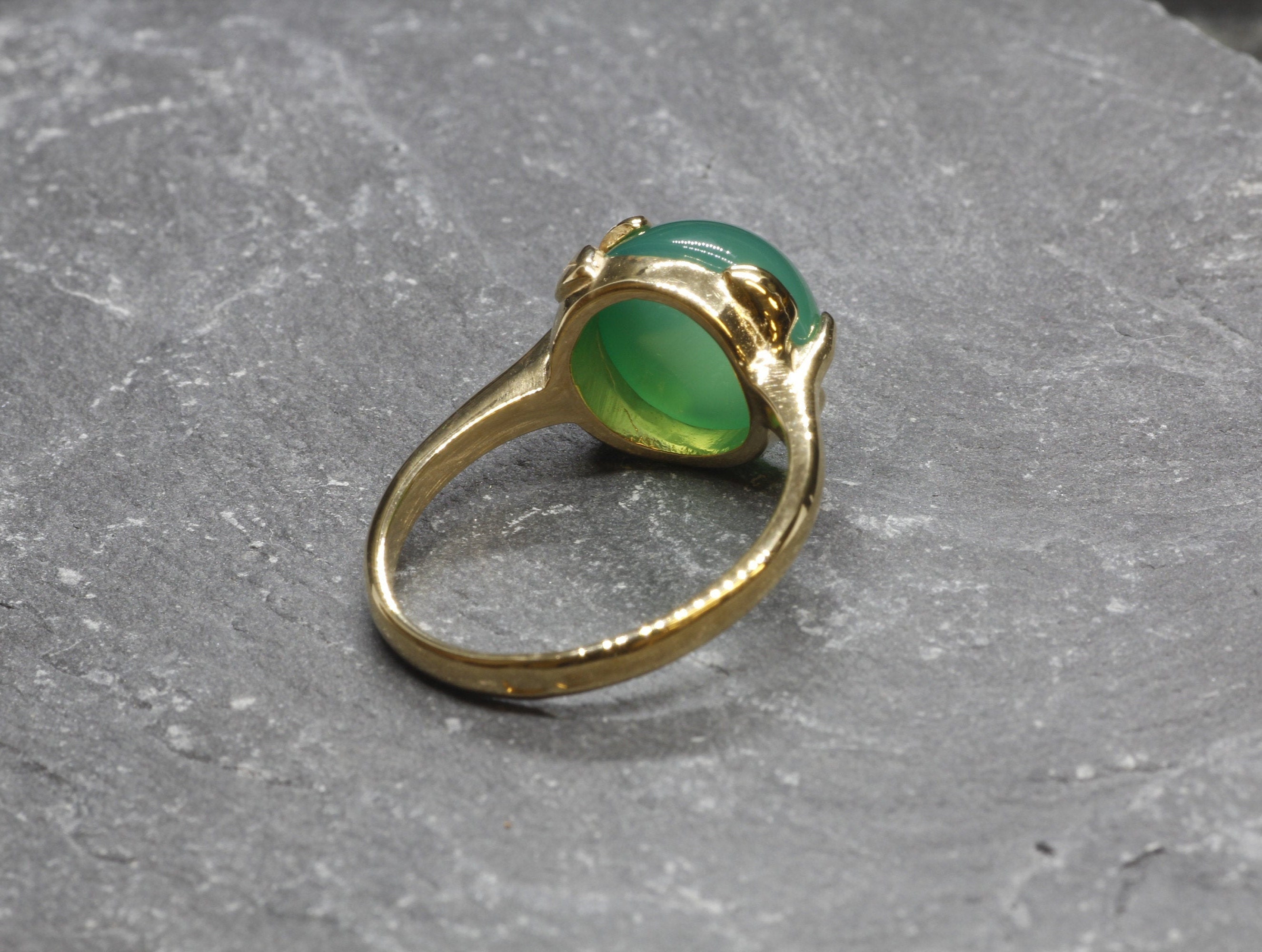 Gold Emerald Ring Created Emerald Green Flower Ring Gold | Etsy