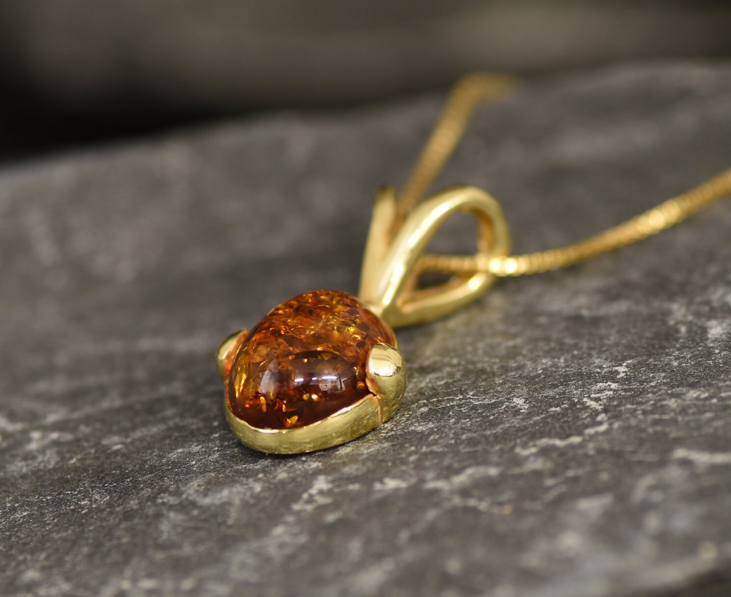 Gold Amber Pendant Natural Amber Amber Pendant Yellow Oval | Etsy