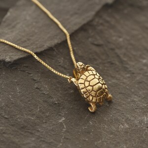 Gold Turtle Pendant, Tortoise Pendant, Gold Plated Pendant, Dainty ...
