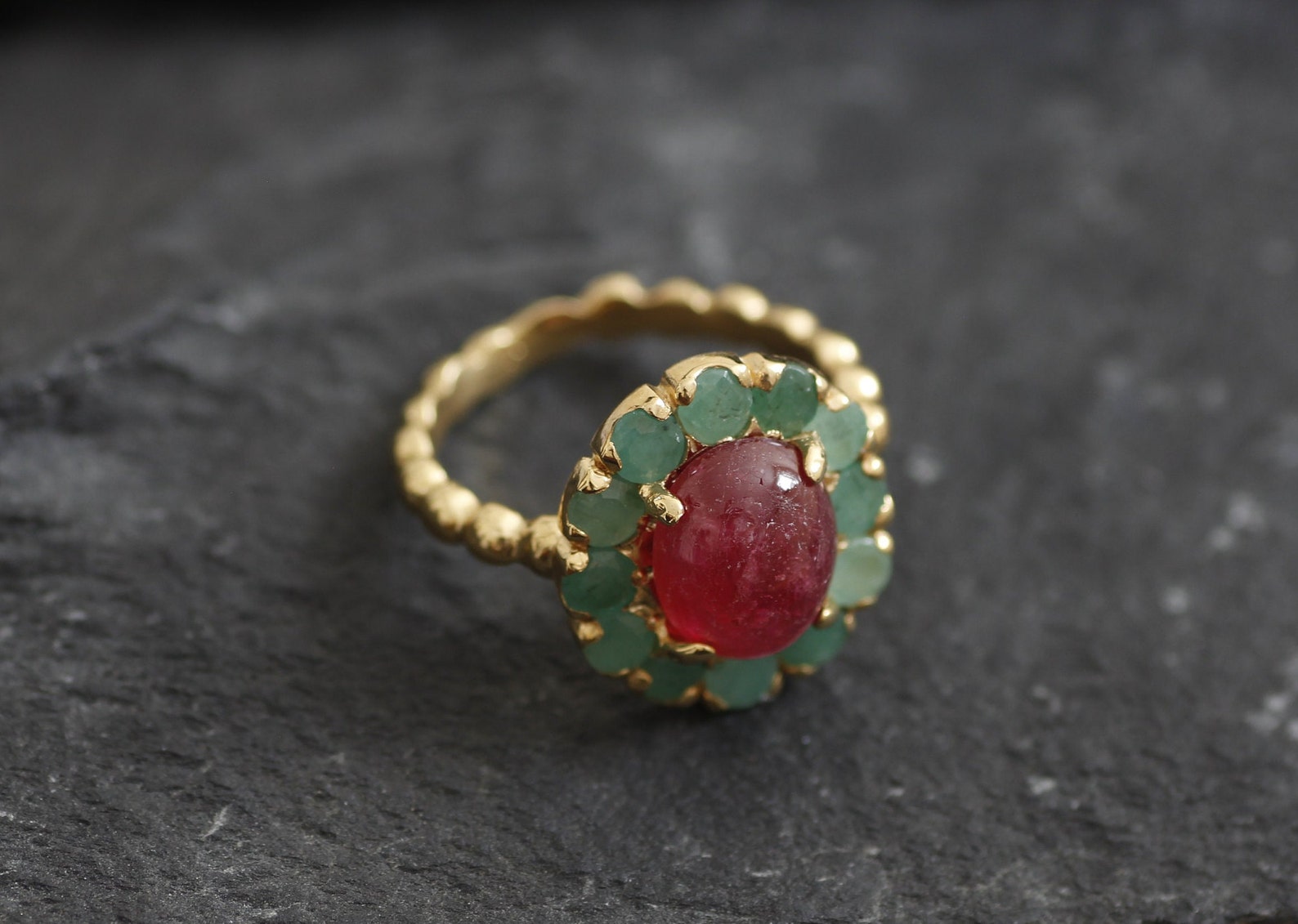 Gold Ruby Ring Natural Ruby Natural Emerald Victorian Ring - Etsy