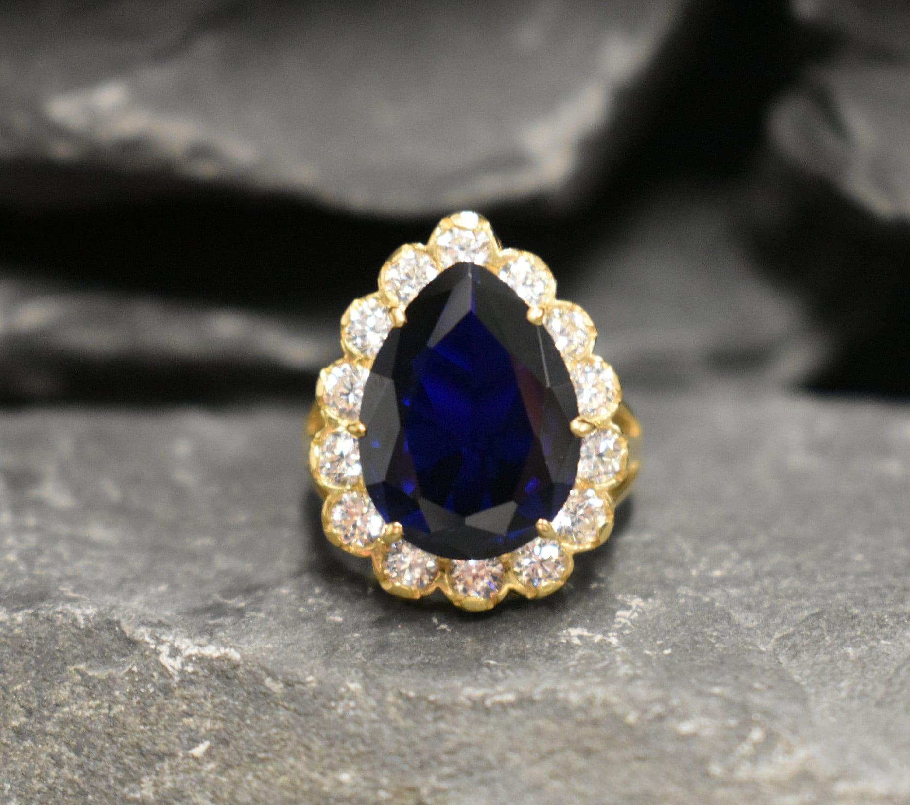 Gold Sapphire Ring Sapphire Ring Created Sapphire Ring Gold | Etsy