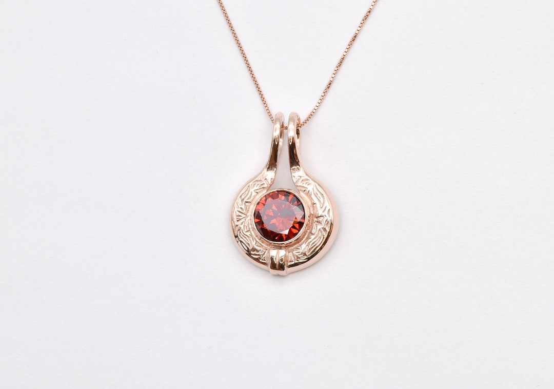 Ruby Rose Gold Necklace, Statement Ruby Pendant, Boho Necklace, Tribal ...