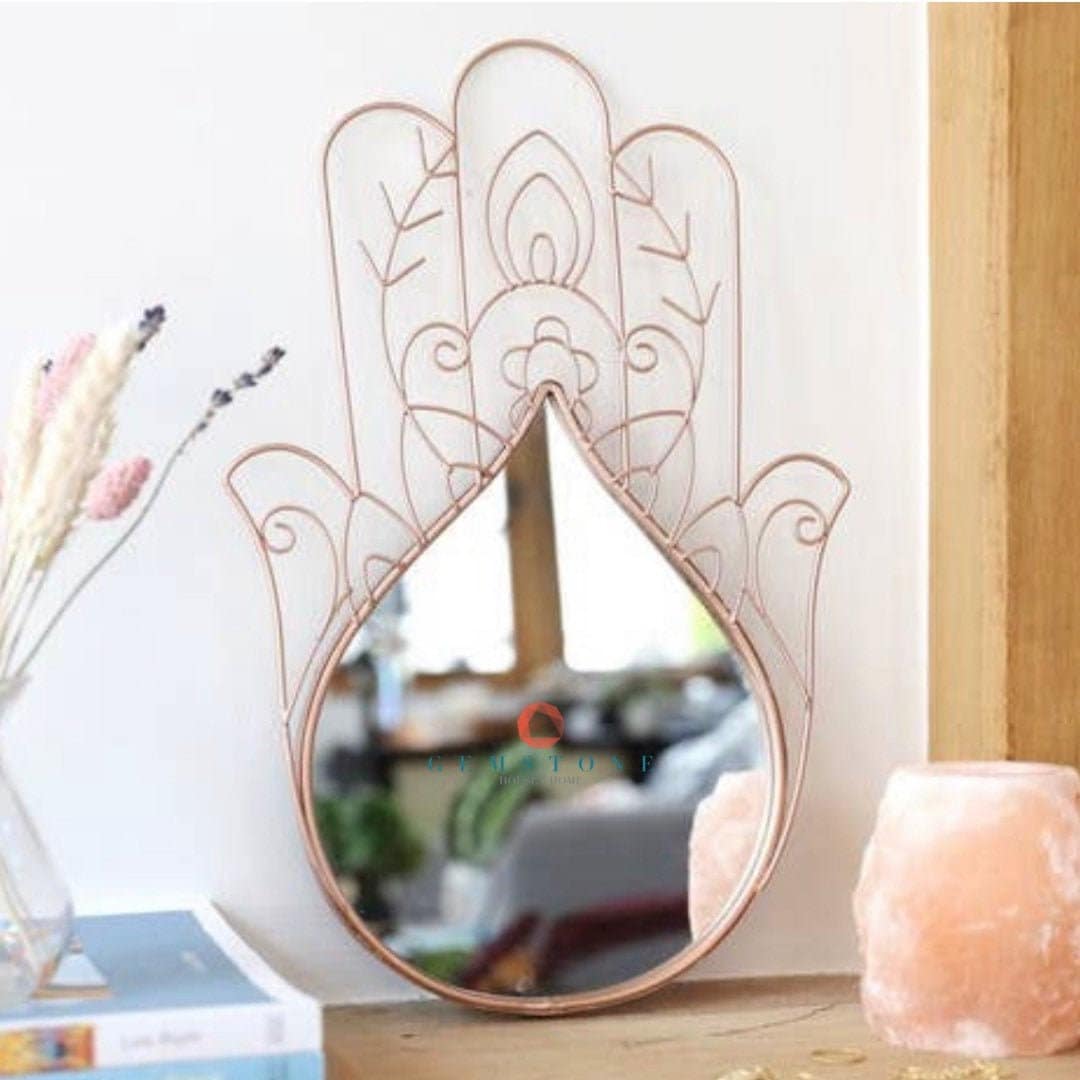Hamsa Hand Wall Mirror, Rose Gold - Etsy