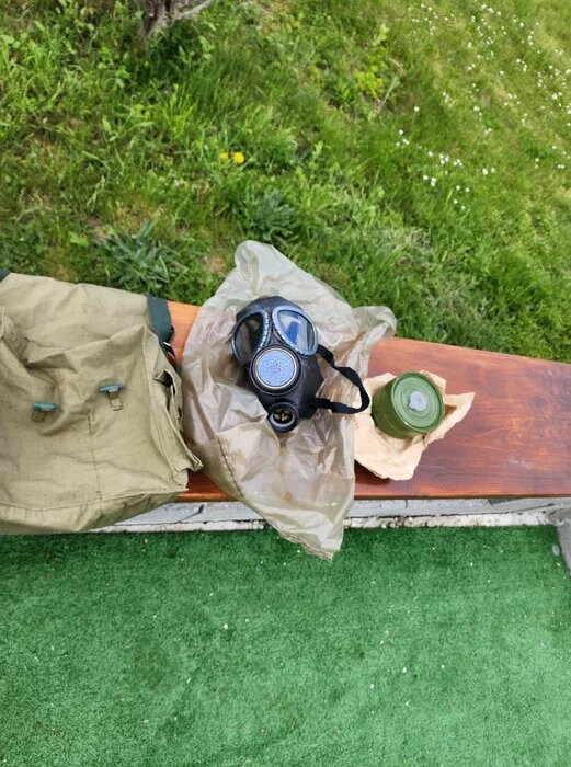 Vintage Bulgarian New Gas Mask PG-1 Filter Bag, Black, Bulgarian Gas ...