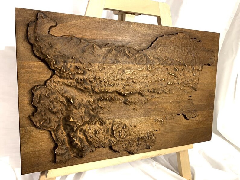 Wood Carving Relief Map of Bulgaria, Handmade, Customization, Bulgarian ...