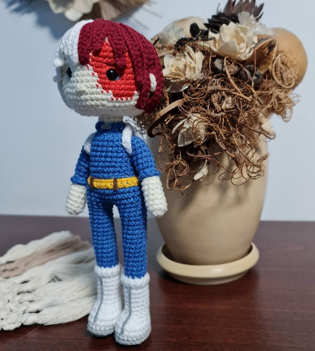 Todoroki Shoto Knitted Toy Figure 25cm Anime Amigurumi Hand-knitted Toy ...