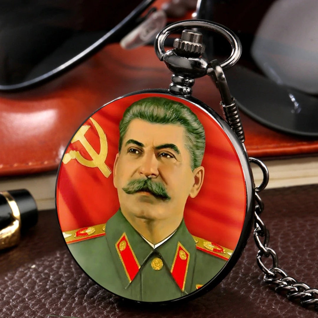 Soviet Pocket Watch Stalin Portrait Russia Leader Soviet Union Retro ...