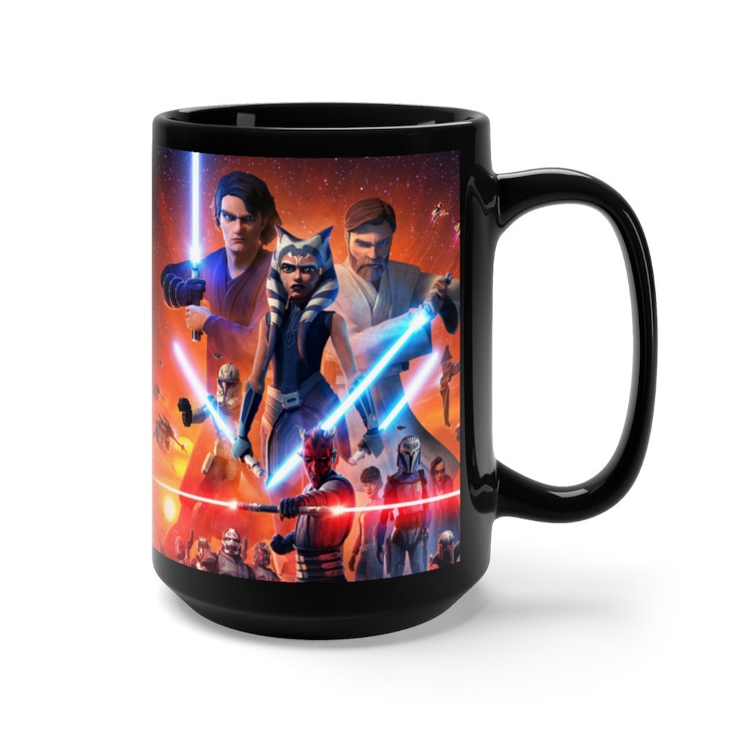 Star Wars the Clone Wars - Season Seven Mug Dual Sided Black Mug 15oz ...