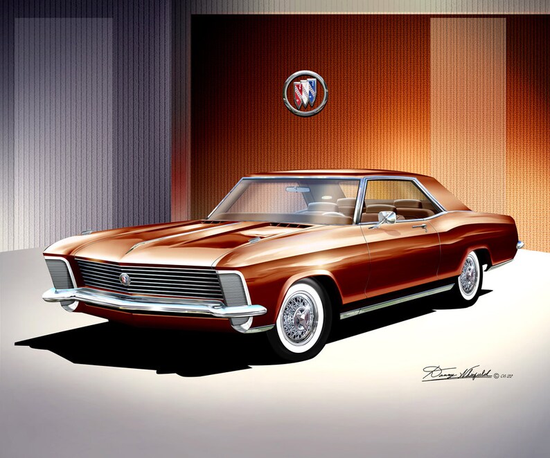 1965 Buick Riviera Art Print: Customized Editions, Car Enthusiast Wall ...