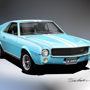1969 AMC AMX Art Print: Vintage Car Poster, Automotive Wall Art Comes ...