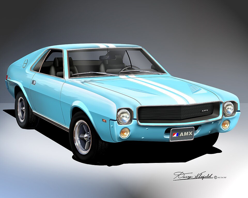 1969 AMC AMX Art Print: Vintage Car Poster, Automotive Wall Art Comes ...