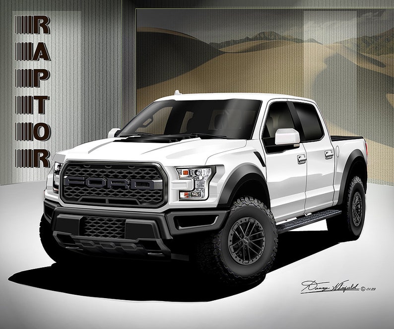 2020 Ford F-150 Raptor long Bed Truck Art Prints by Danny Whitfield ...