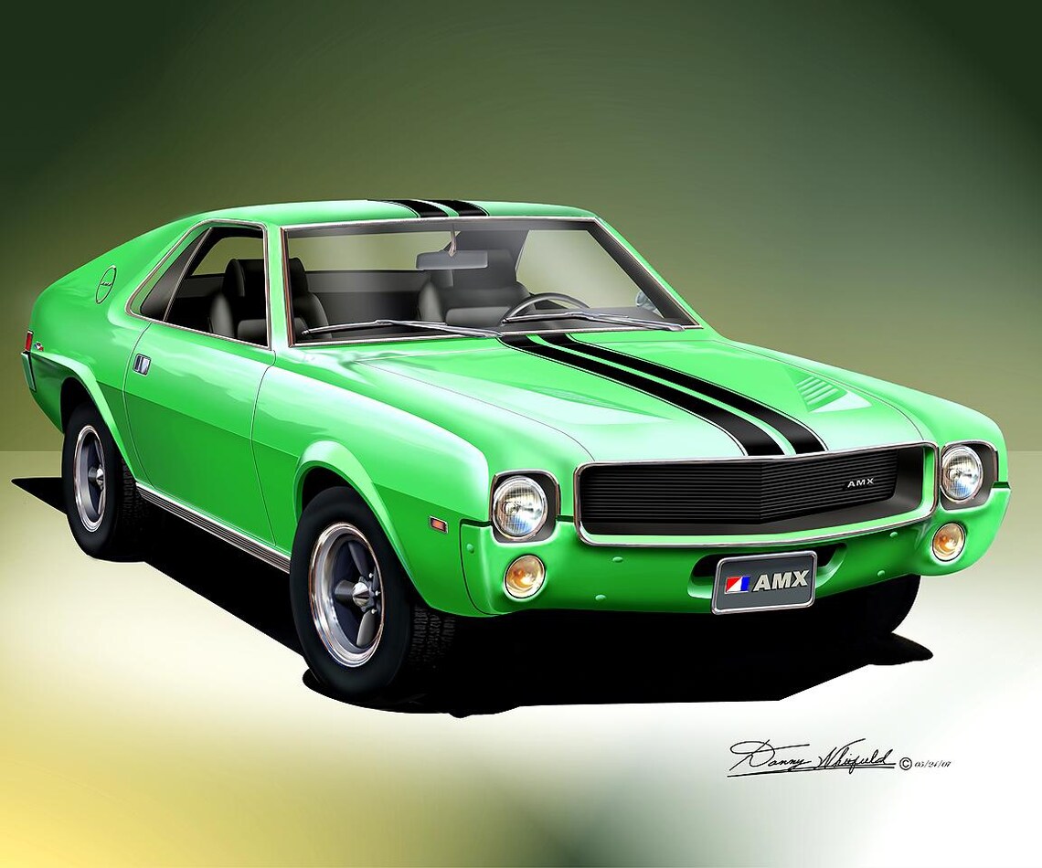 1969 AMC AMX Art Print: Vintage Car Poster, Automotive Wall Art Comes ...