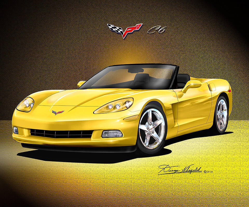 C6 Corvette Art Print: 2005-2012 Car Poster by Danny Whitfield Comes in ...