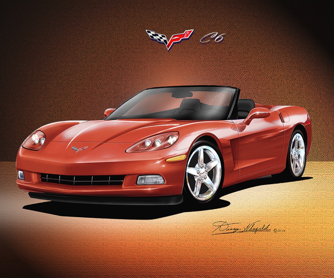 C6 Corvette Art Print: 2005-2012 Car Poster by Danny Whitfield Comes in ...