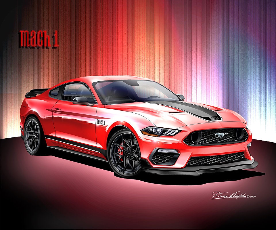2021-2023 Mustang Mach 1 Premium Model Art Prints by Danny Whitfield ...