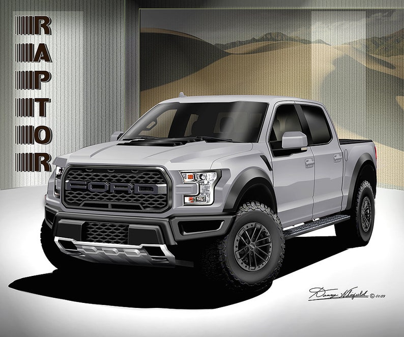 2020 Ford F-150 Raptor Truck Art Print: Automotive Wall Decor Comes in ...