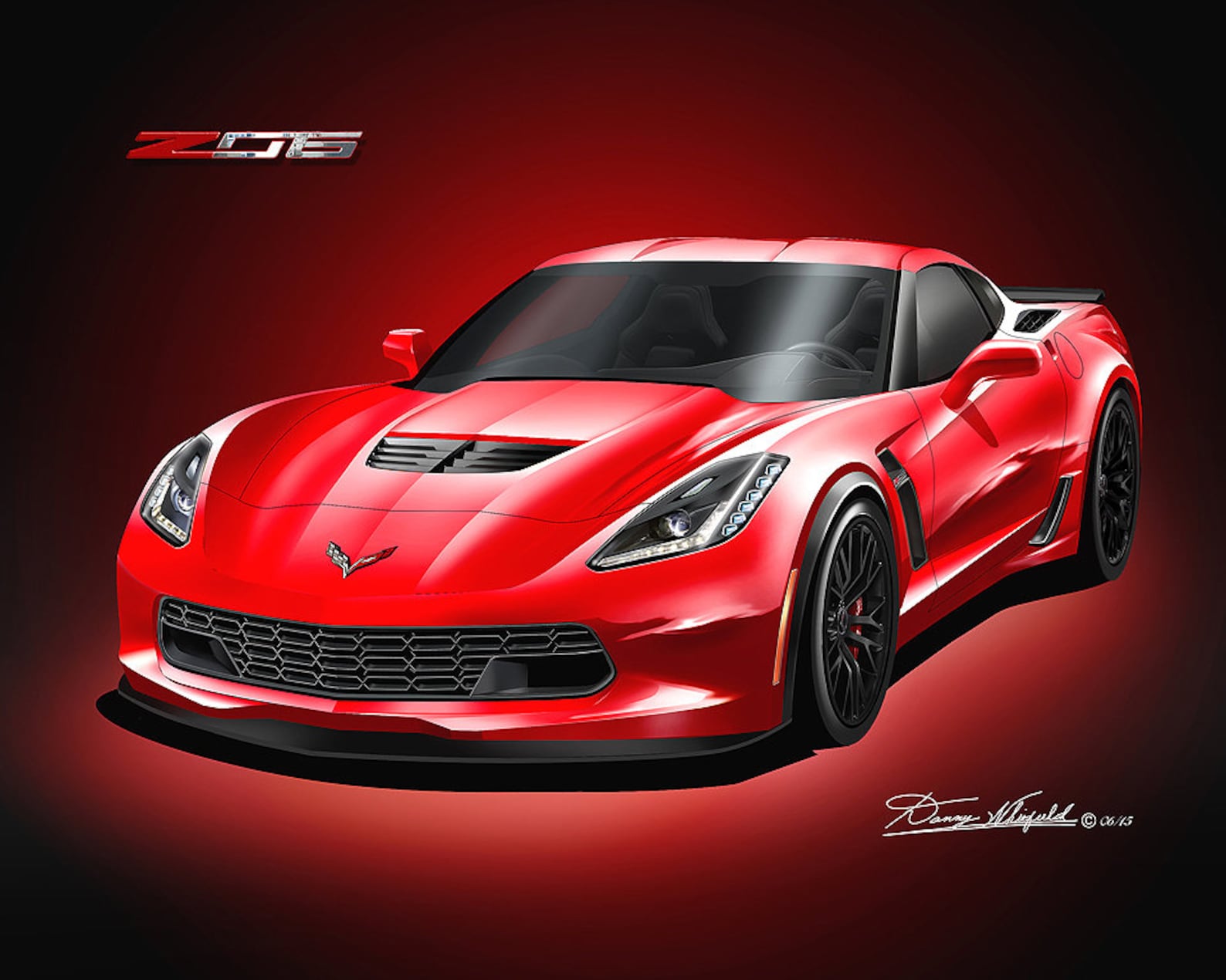 2014-2019 Chevrolet Corvette ZO6 C7 Art Prints by Danny Whitfield Comes ...