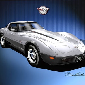 Corvette Artwork | 1978 C3 Corvette Art Prints Comes in 4 Different ...