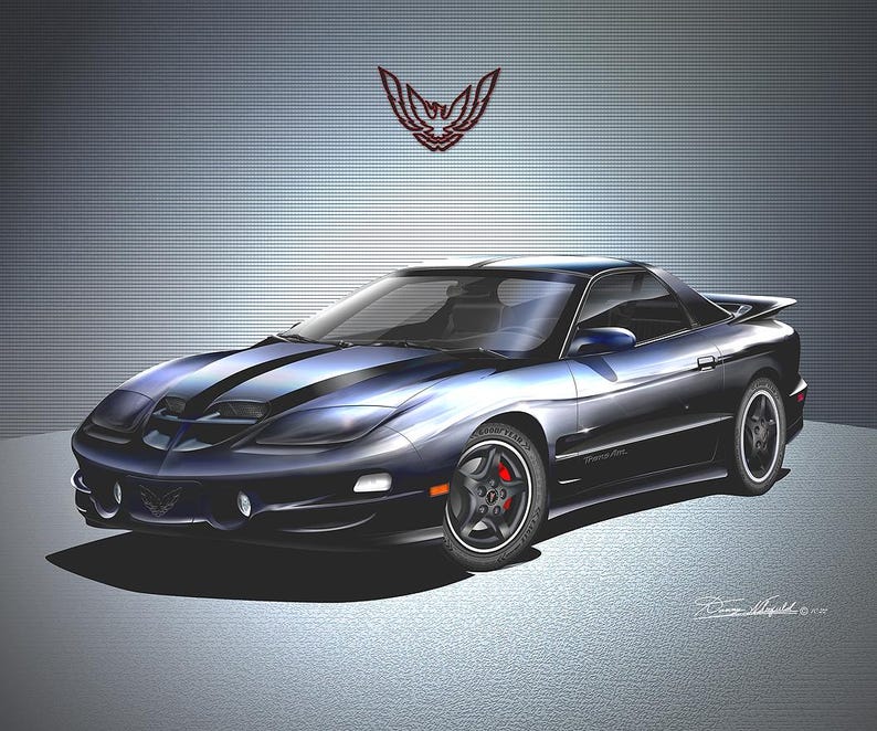 1998-2002 Pontiac Firebird Trans Am Art Print: Car Poster Comes in 5 to ...