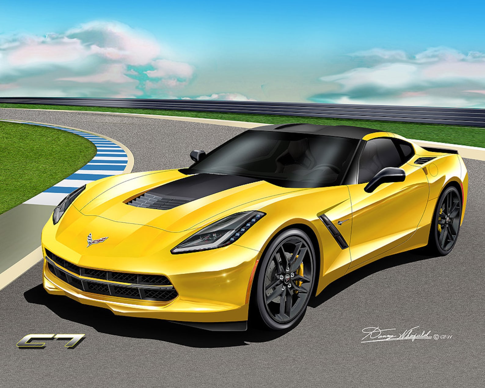 Chevrolet Corvette Art Prints by Danny Whitfield 2014-2019 C7 Chevrolet ...