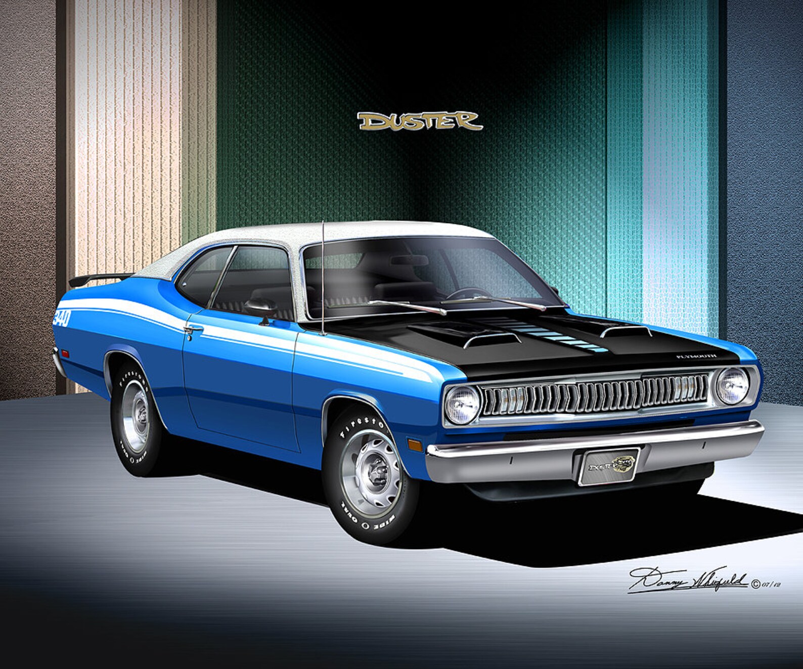 1972 Plymouth Duster Art Print: Vintage Car Poster by Danny Whitfield ...