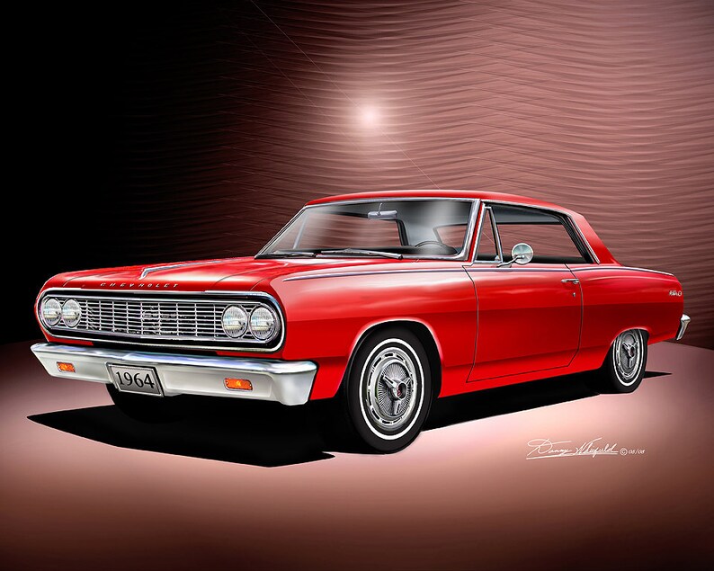 1964 Chevelle Art Print: Vintage Car Poster by Danny Whitfield Comes in ...