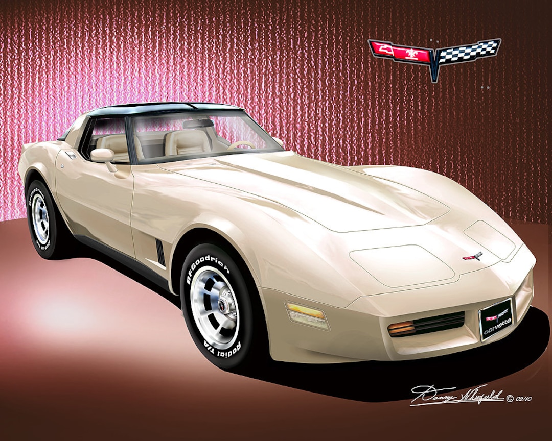 1981 Corvette C3 Art Print: Vintage Car Poster by Danny Whitfield Comes ...
