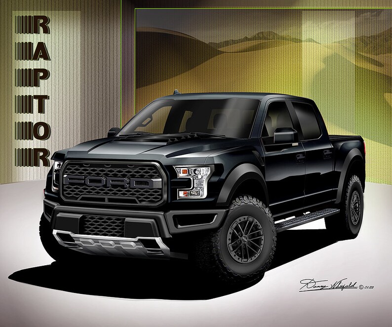 2020 Ford F-150 Raptor long Bed Truck Art Prints by Danny Whitfield ...